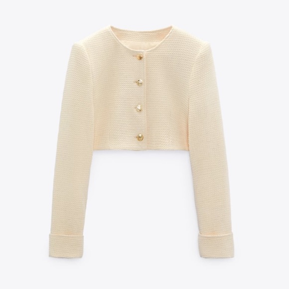 Zara | Jackets & Coats | Nwt Zara Textured Cropped Jacket | Poshmark